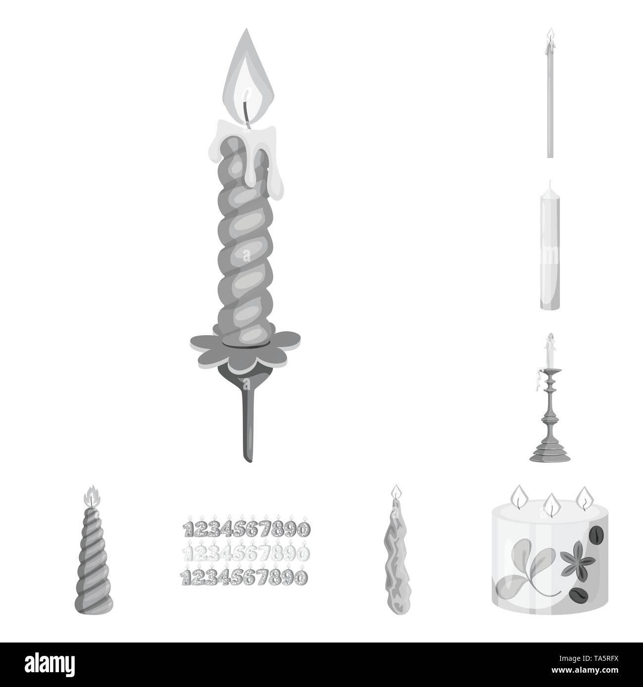 Isolated object of paraffin and fire symbol. Collection of paraffin and ...