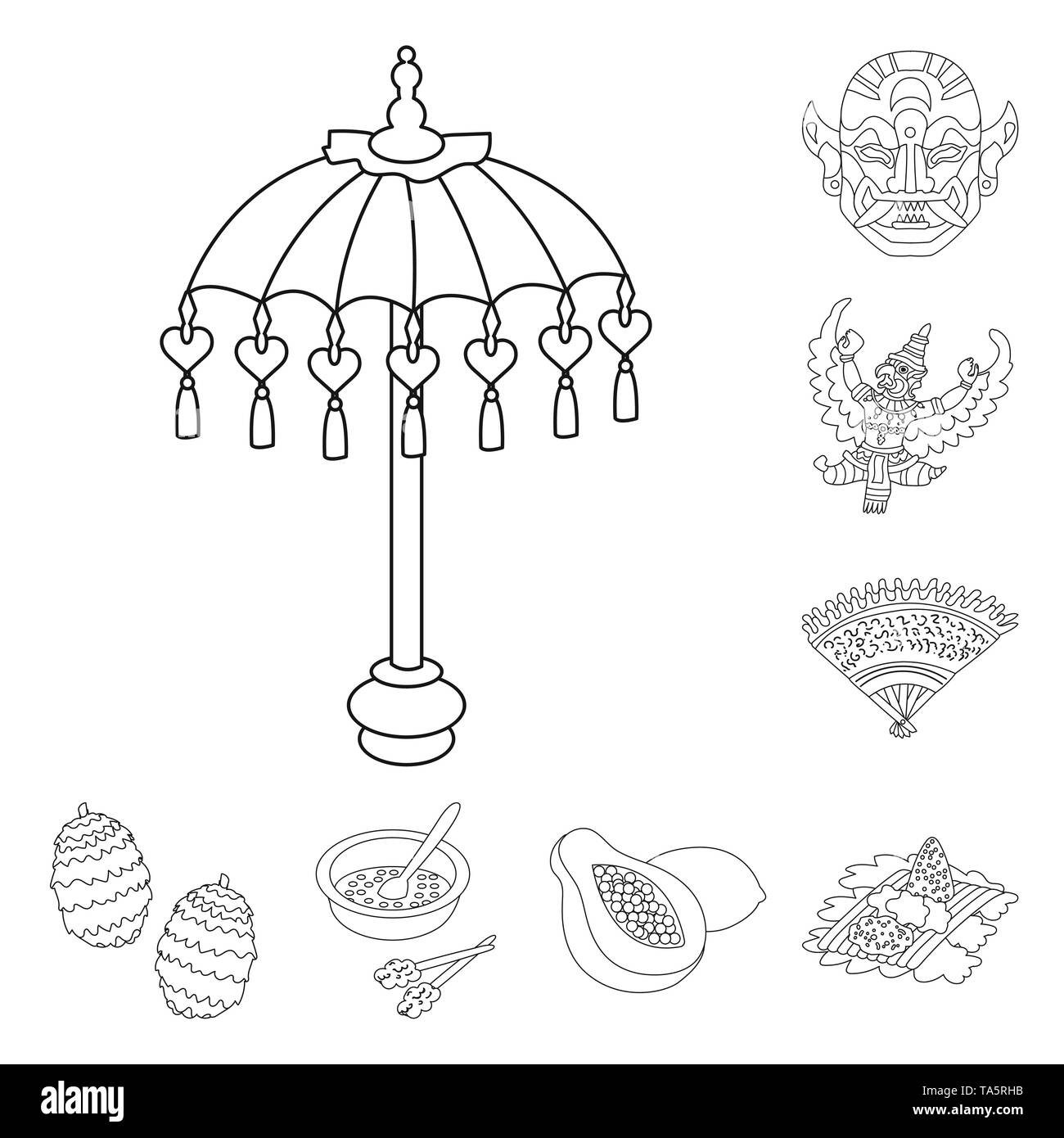 Vector design of balinese and caribbean logo. Set of balinese and ...