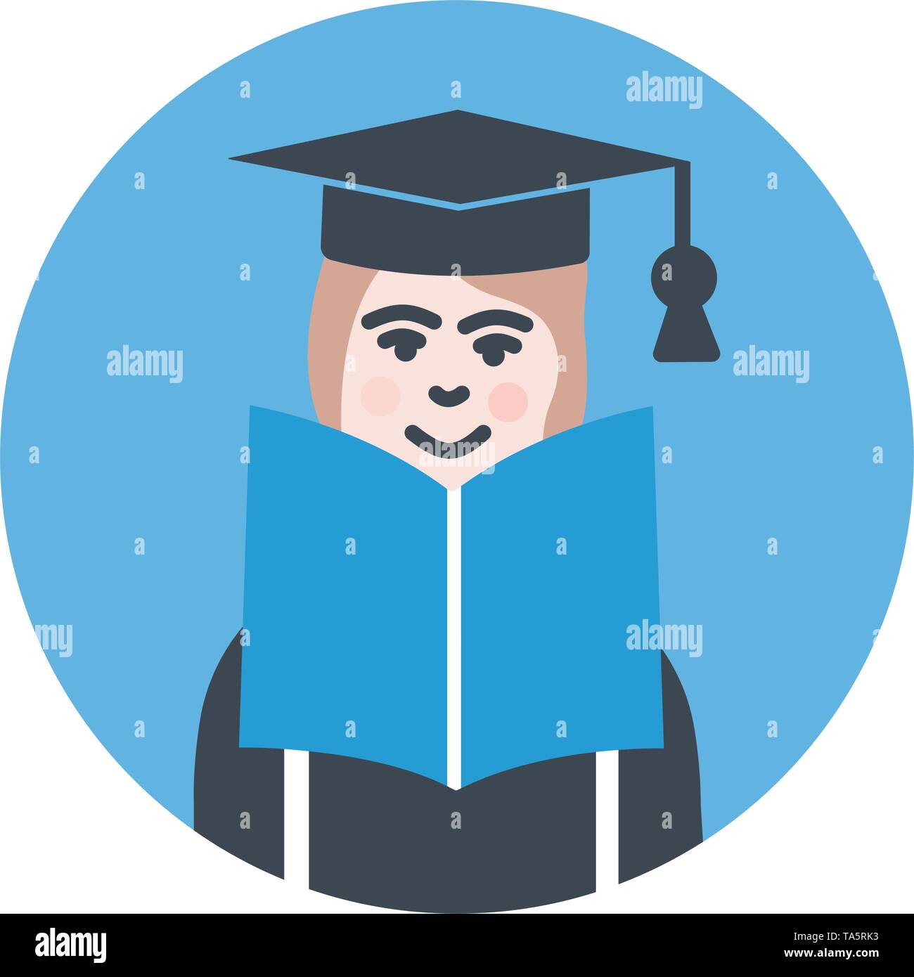 Education learning icon- open book with student or professor sign ...