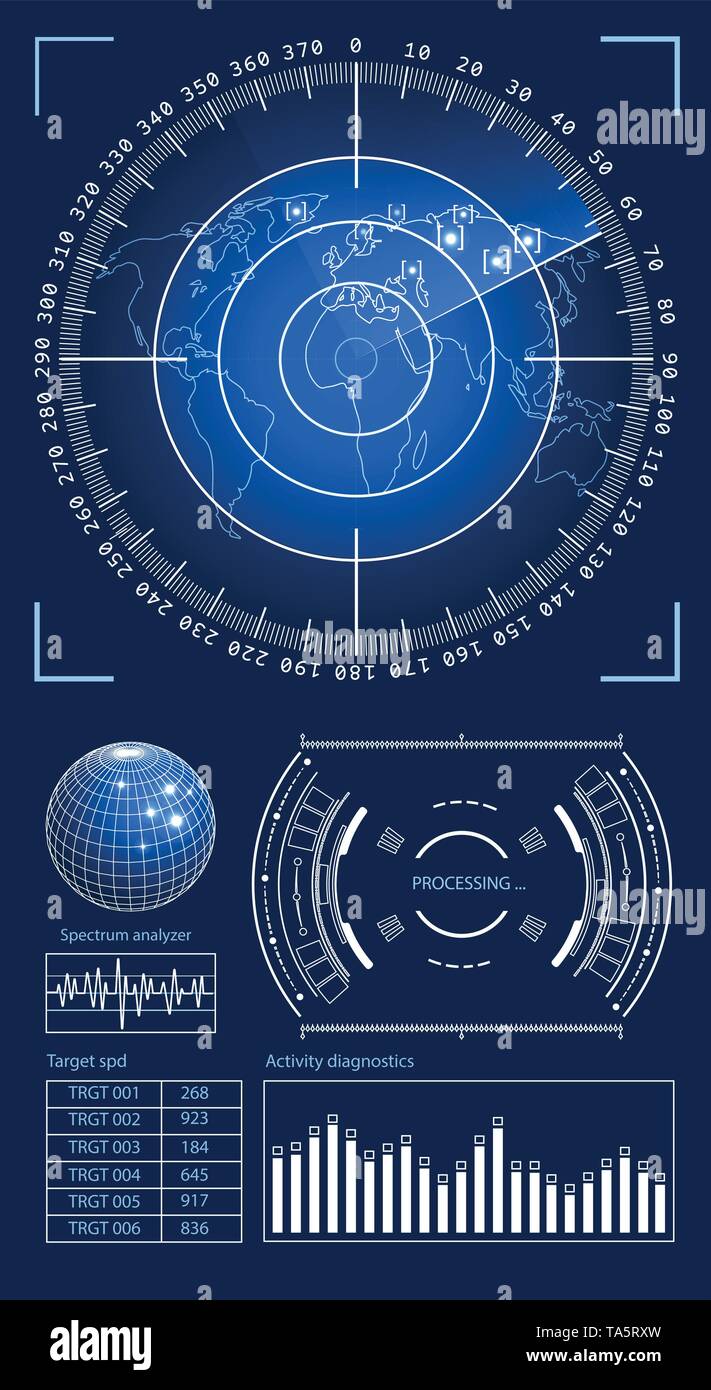 Futuristic user interface HUD tech elements for game creation or ...