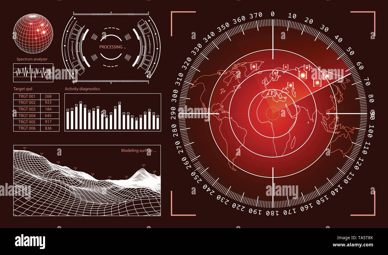Futuristic user interface HUD tech elements for game creation or ...