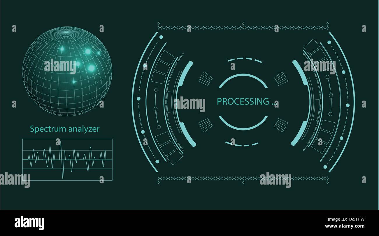 Futuristic user interface HUD tech elements for game creation or ...