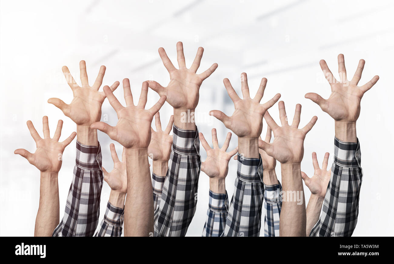 Hand raised fingers spread hi-res stock photography and images - Alamy