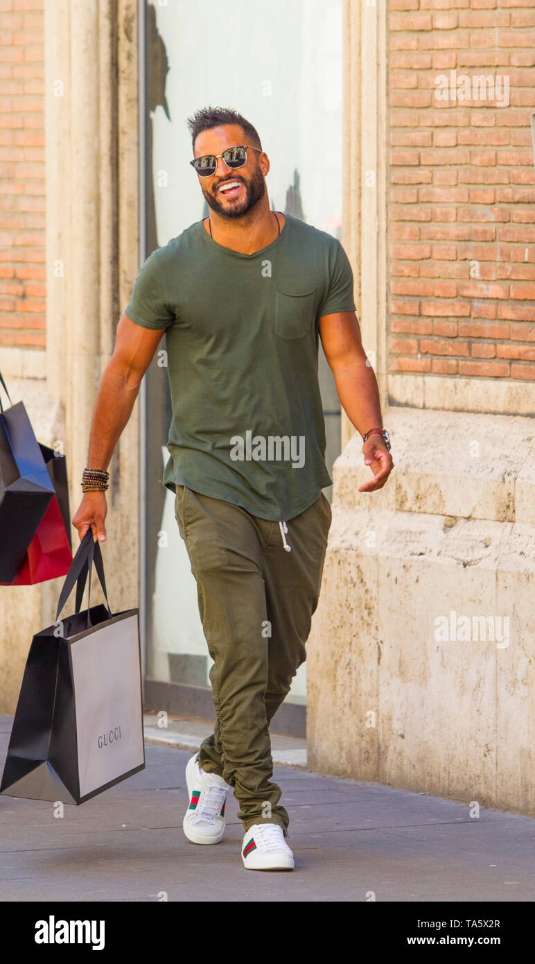 Rome, British actor Ricky Whittle walks the streets of the capital ...