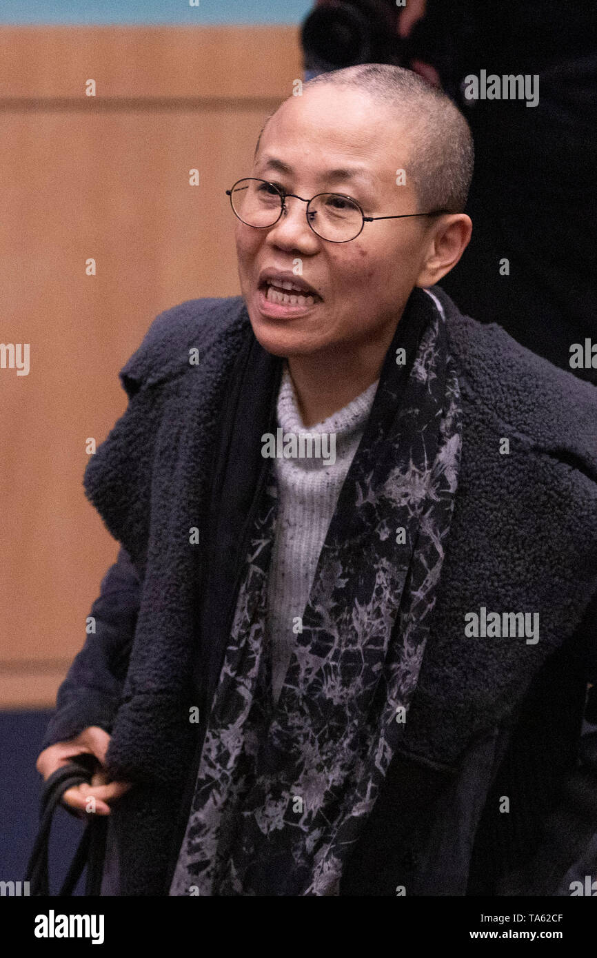 Duesseldorf, Deutschland. 17th May, 2019. Liu Xia (m.), Artist, painter ...