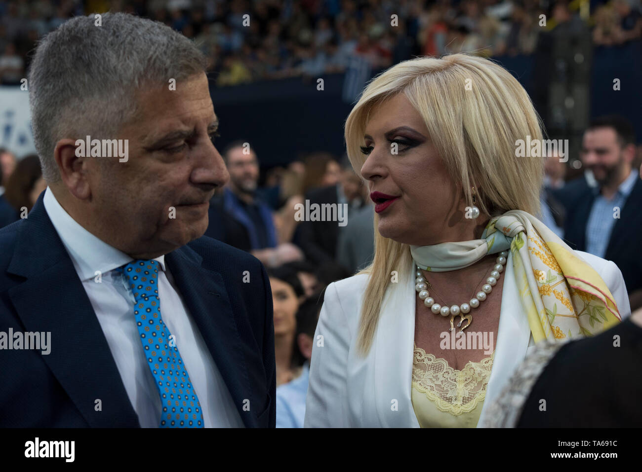 Athens, Greece. 22nd May 2019. GIORGOS PATOULIS and his wife during New ...