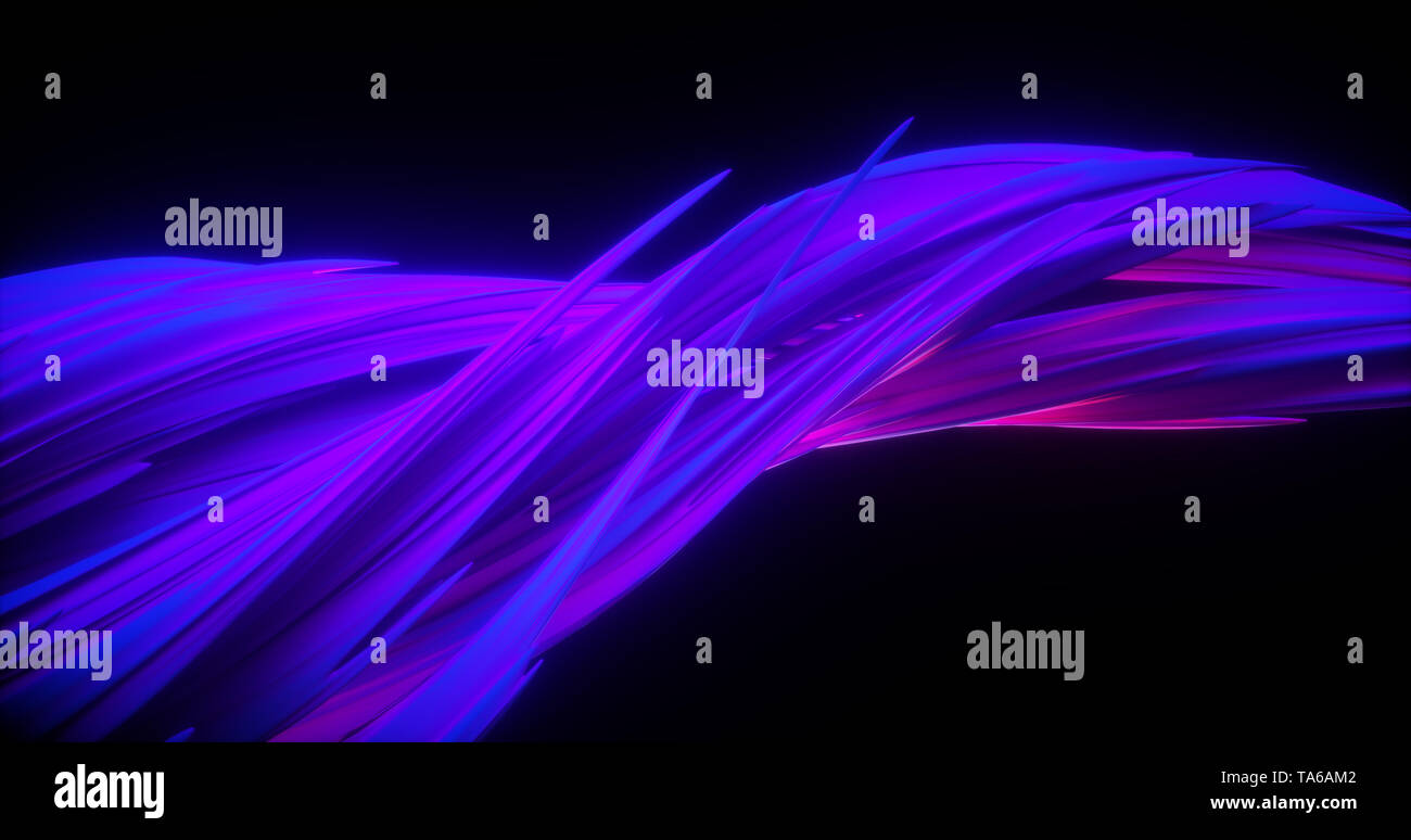 Abstract twisted lines. Modern design shape on dark background. Digital ...