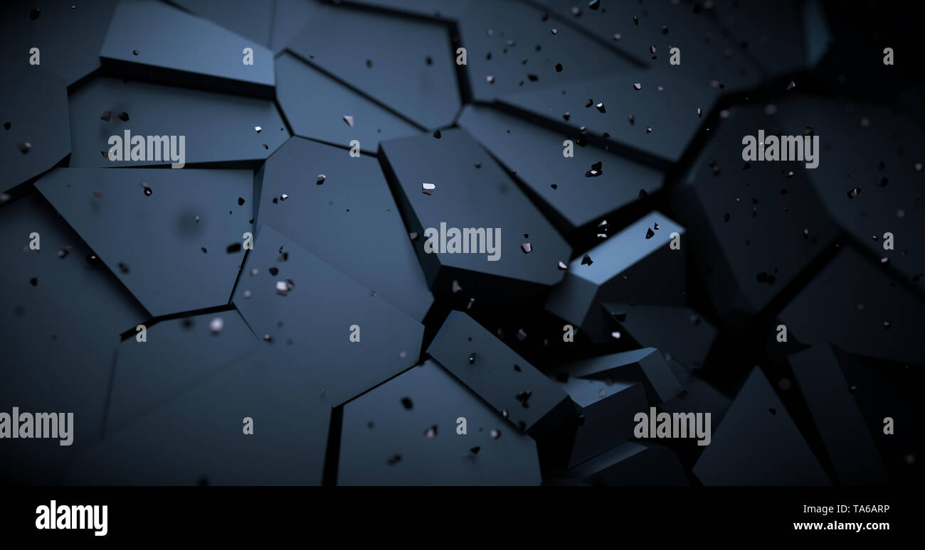 Abstract background with broken elements. Cracked surface. Bursting ...