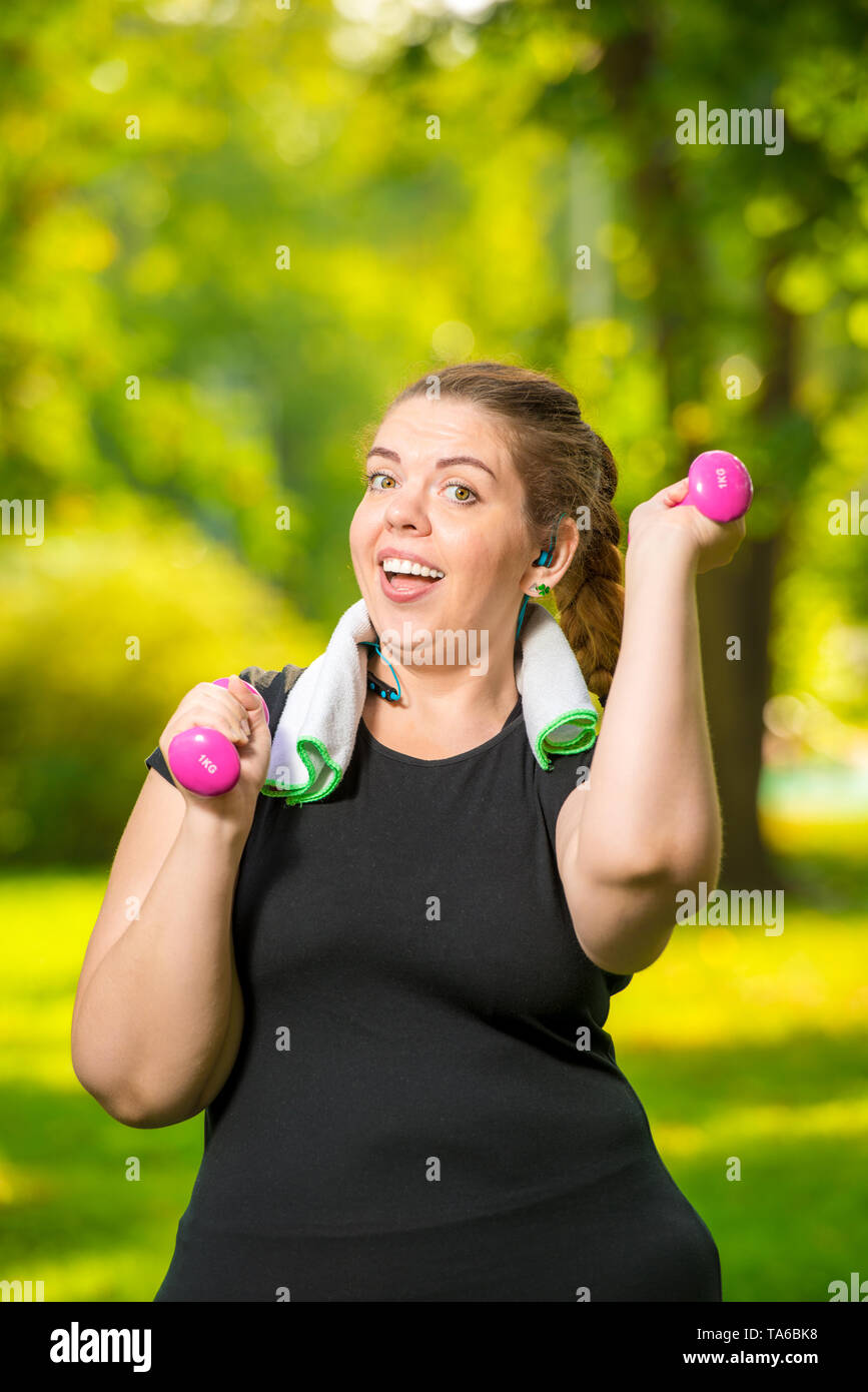 Overweight happy exercise hi-res stock photography and images - Alamy