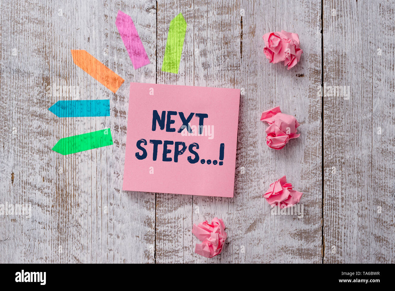 Handwriting text writing Next Steps. Conceptual photo something you do ...