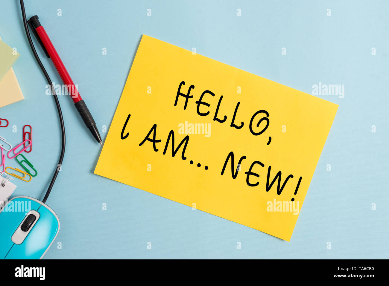 Handwriting text writing Hello I Am New. Conceptual photo used greeting ...