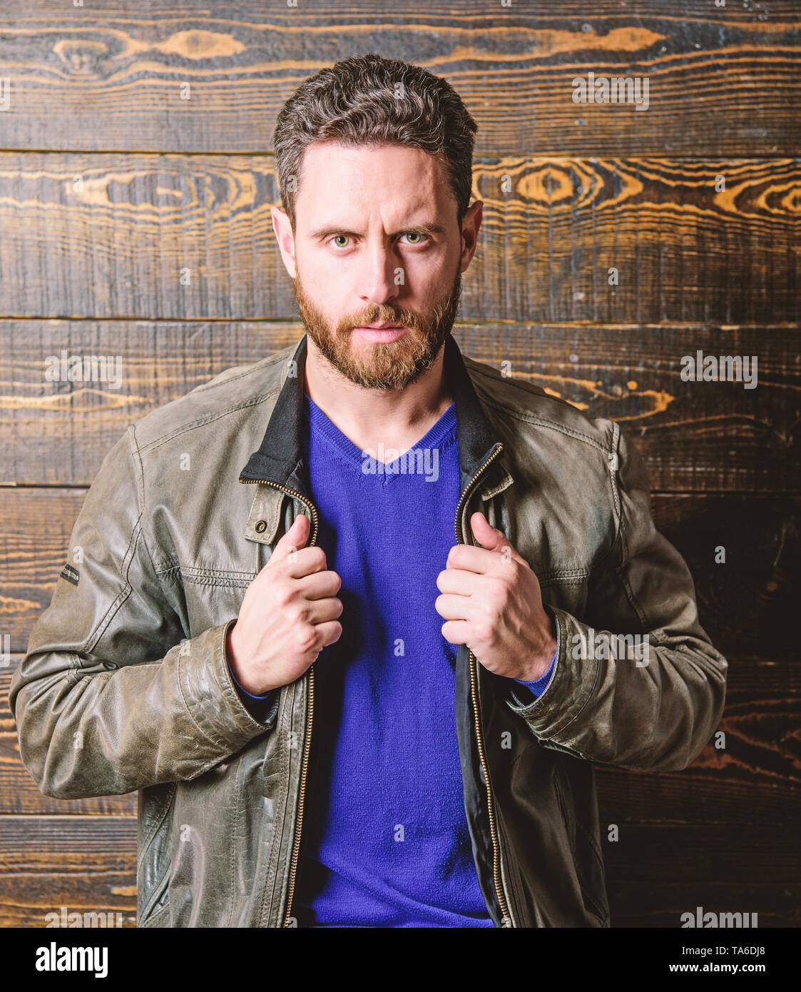 Confident in his style. Calm temper of concentrated confident guy ...