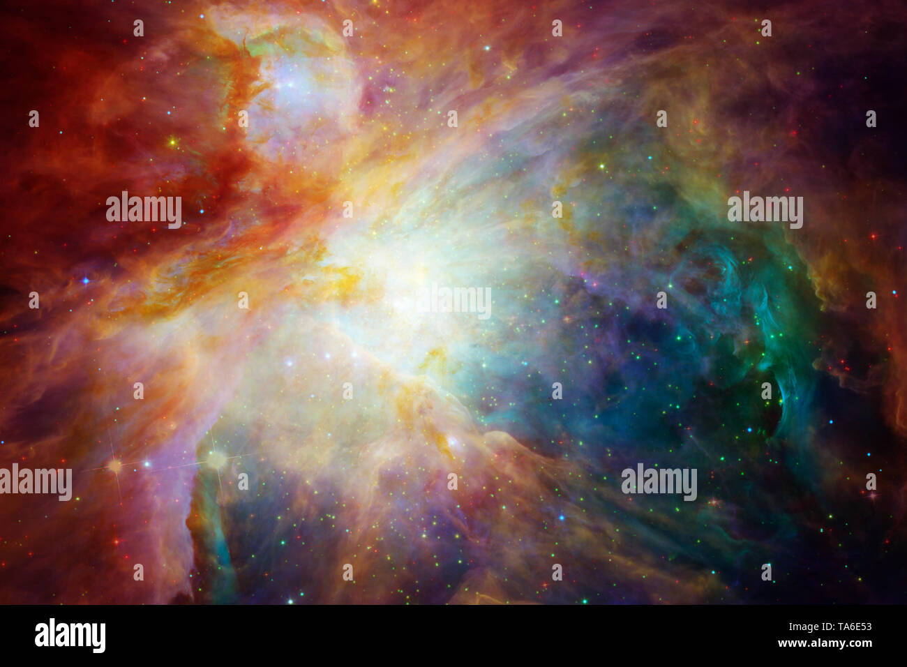 Outer space art. Nebulas, galaxies and bright stars in beautiful ...