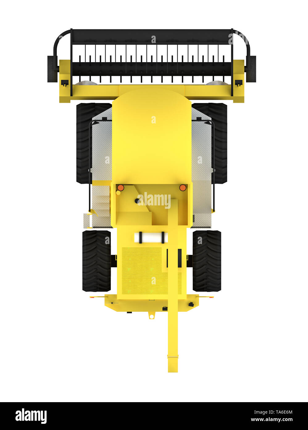 combine harvester top view isolated on white. 3d rendering Stock Photo ...