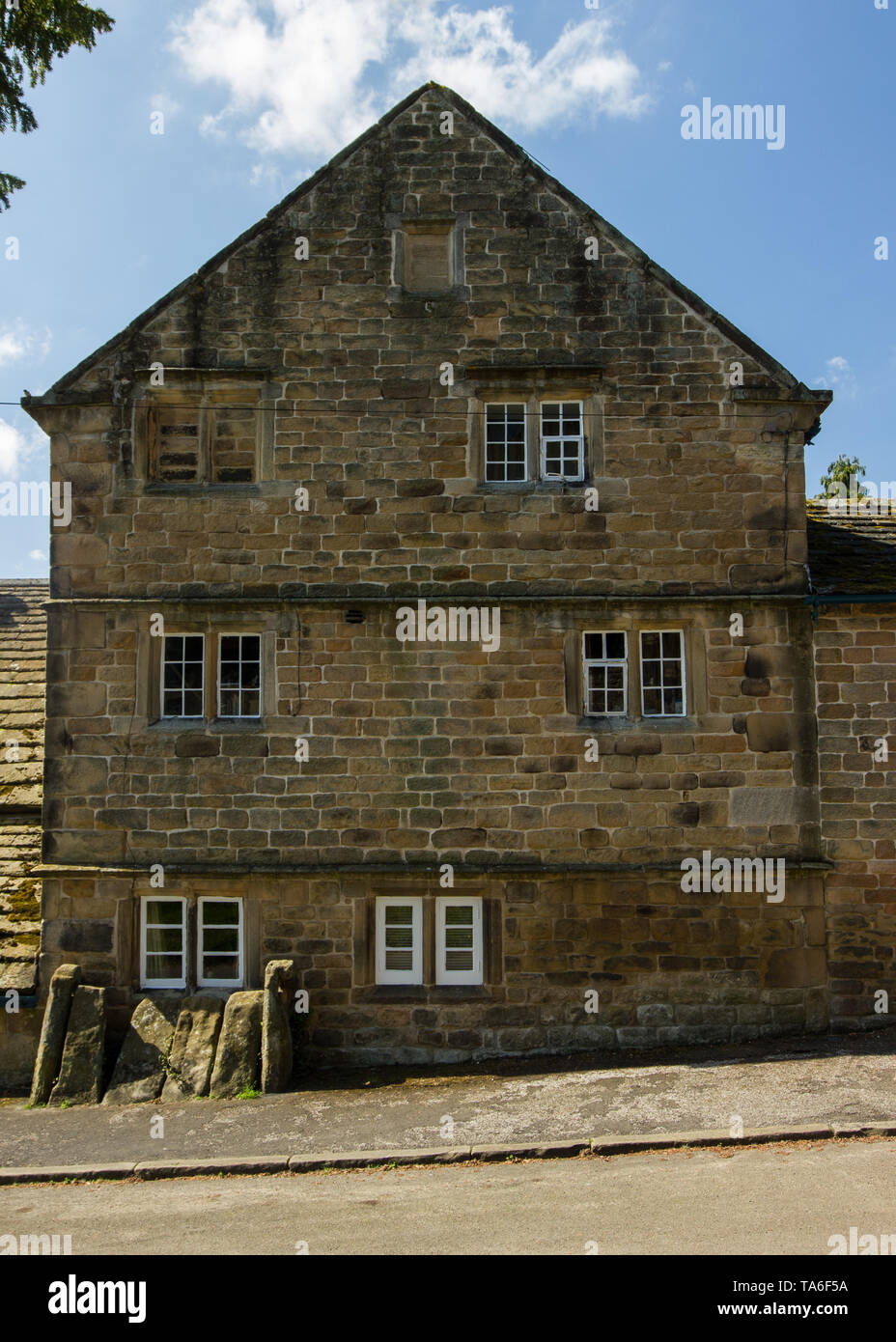 Three storey building in Beeley Village, Derbyshire Peak District UK ...
