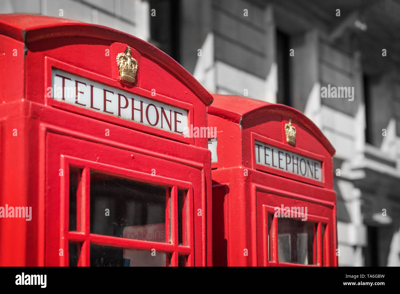 London, famous traditional red telephone box. United kingdom Stock ...