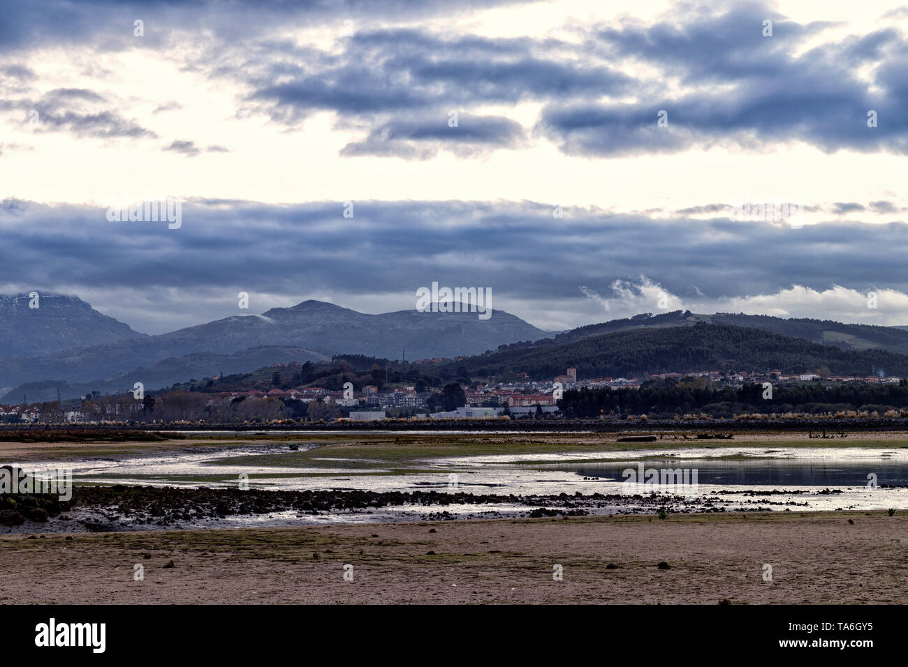 landscape in laredo at sunset Stock Photo - Alamy