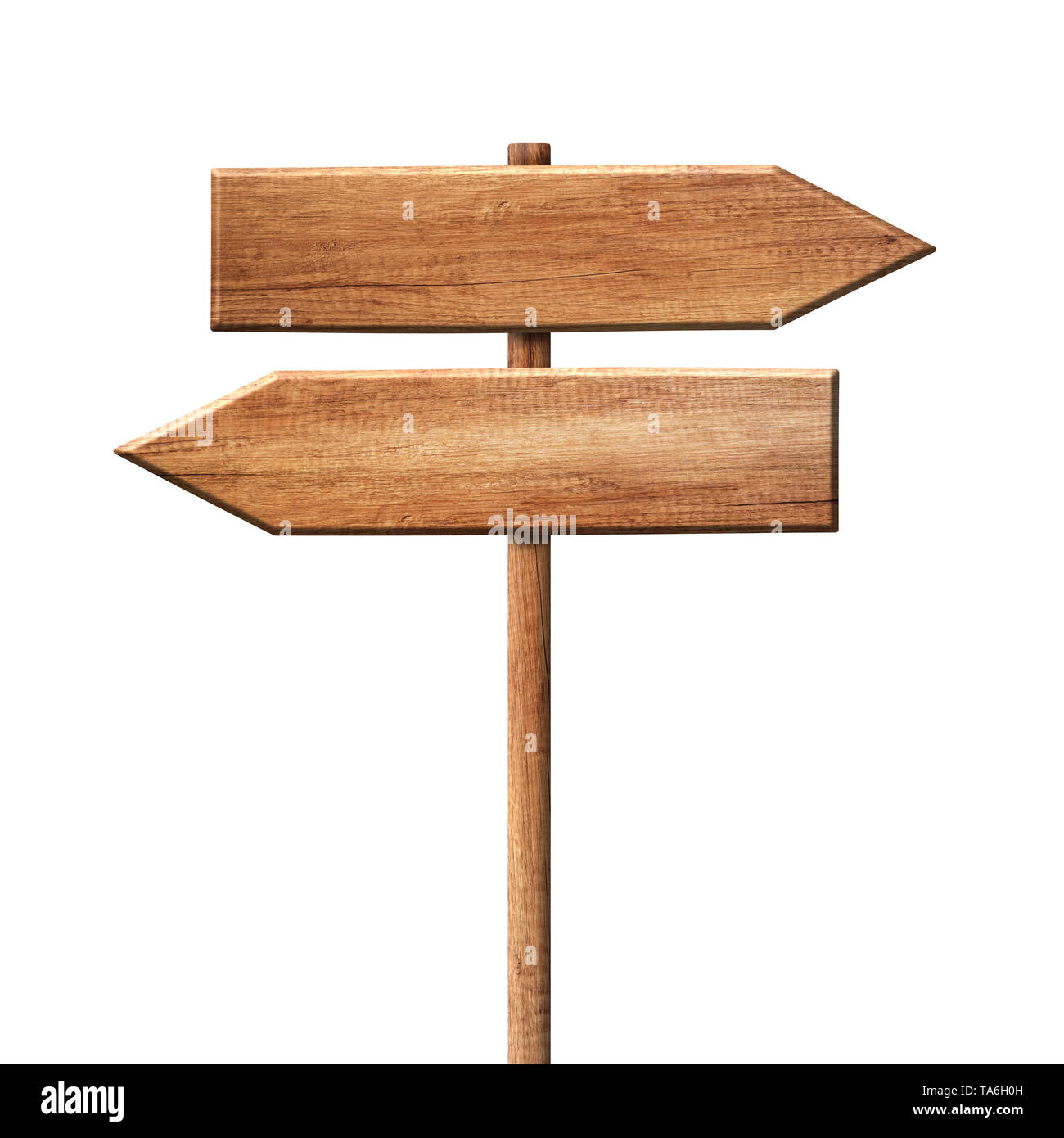 Simple wooden direction arrow signpost roadsign made of natural wood ...