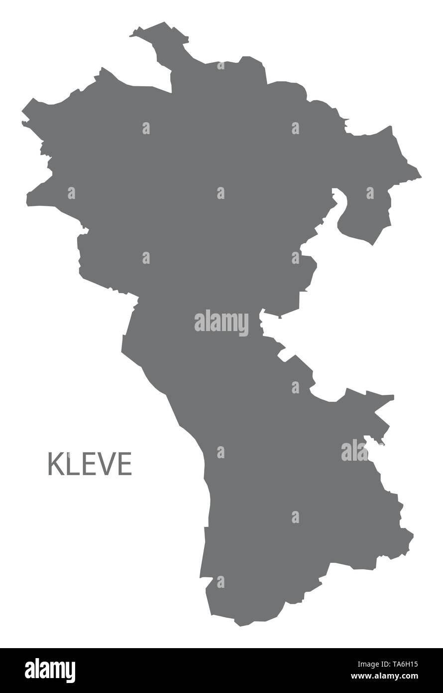 Kleve grey county map of North Rhine-Westphalia DE Stock Vector Image ...