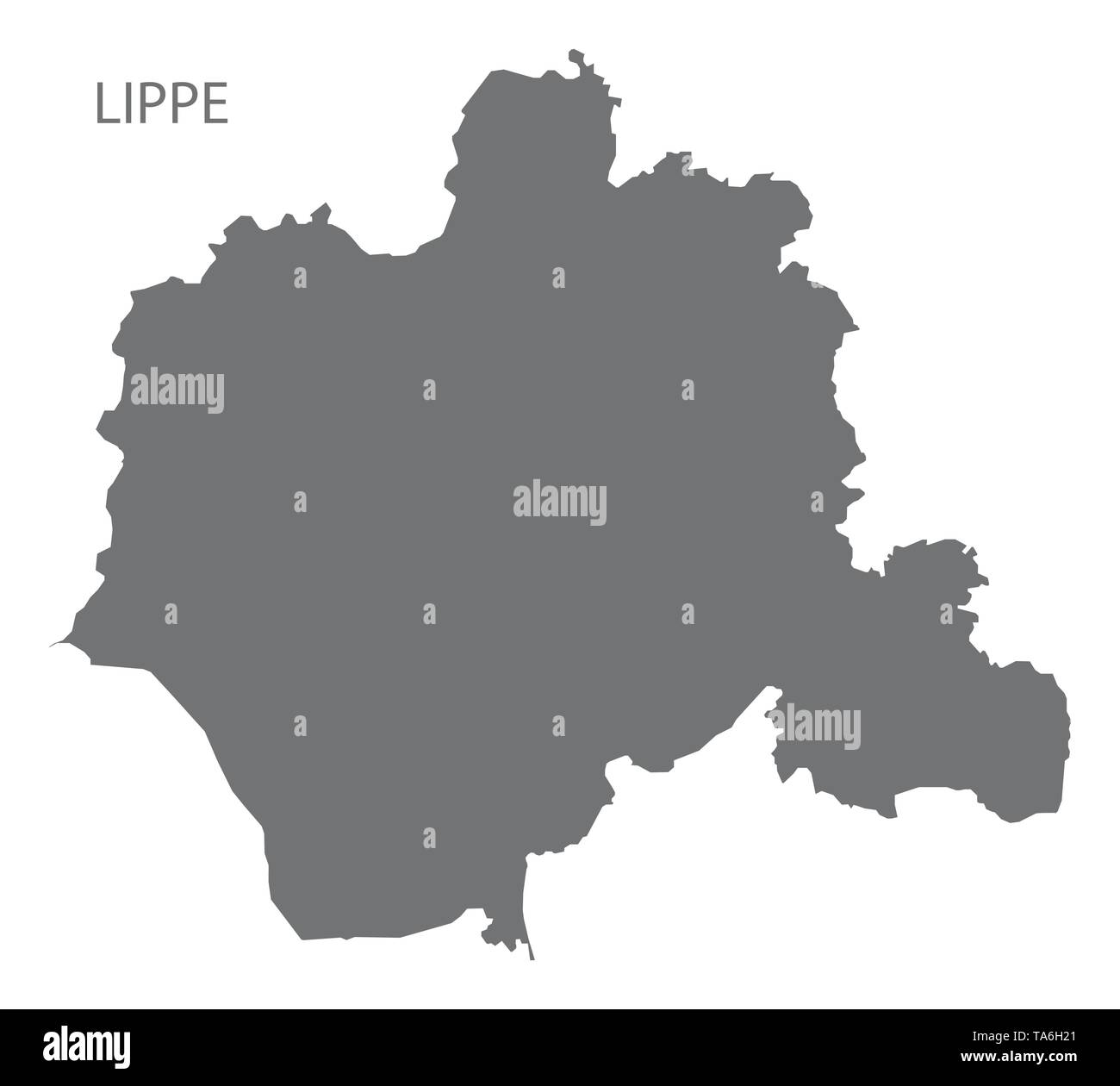 Lippe grey county map of North Rhine-Westphalia DE Stock Vector Image ...