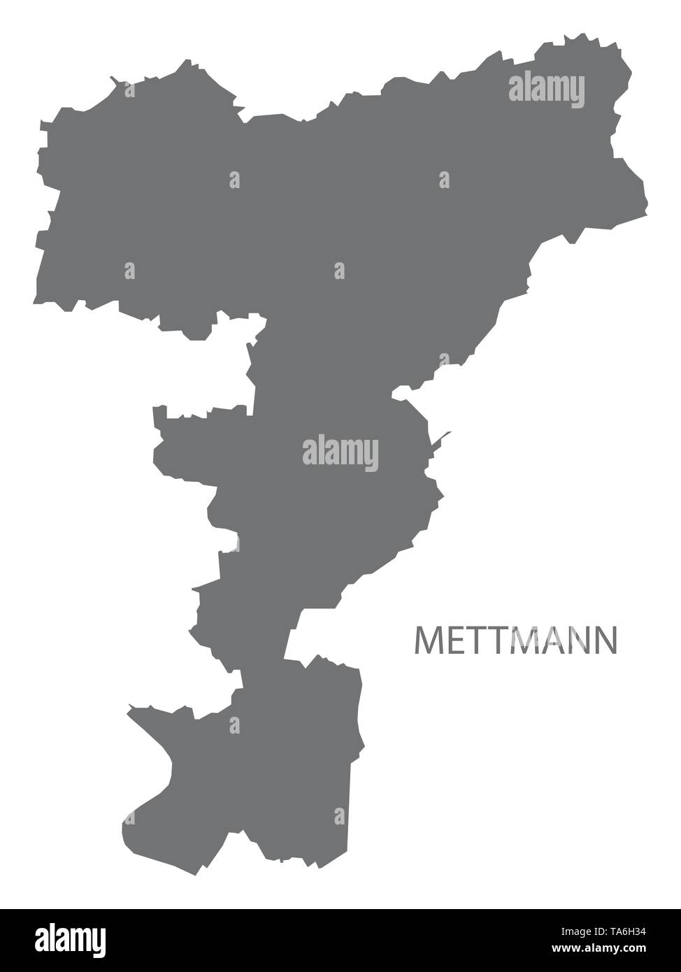 Mettmann grey county map of North Rhine-Westphalia DE Stock Vector ...