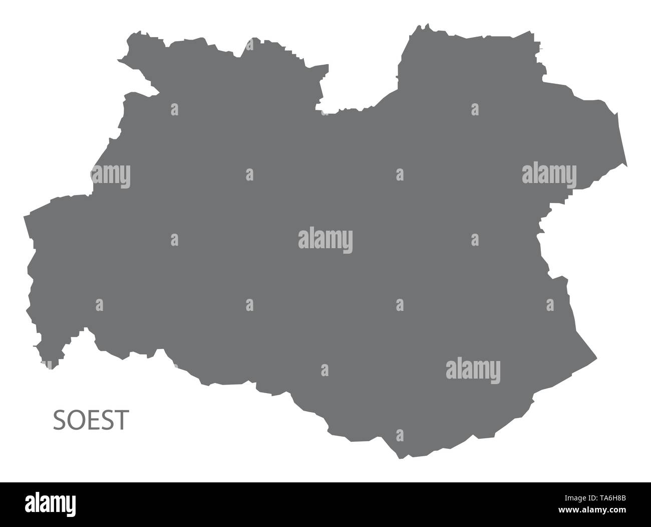 Soest grey county map of North Rhine-Westphalia DE Stock Vector Image ...