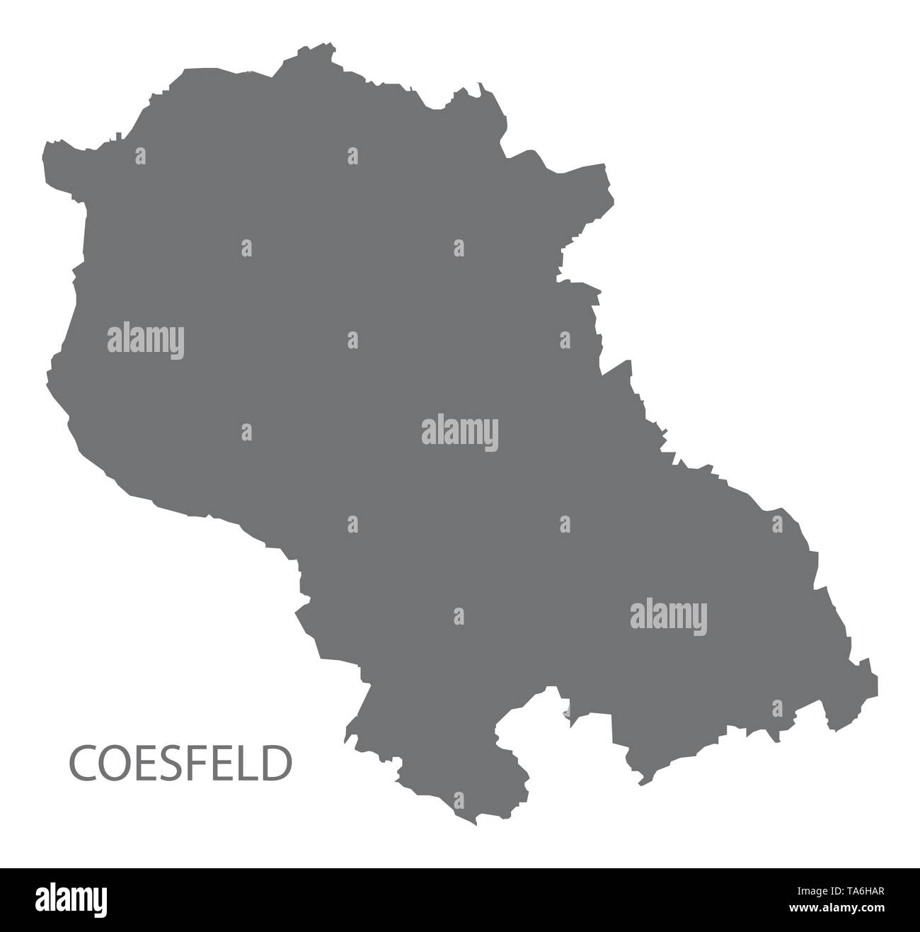 Coesfeld grey county map of North Rhine-Westphalia DE Stock Vector ...