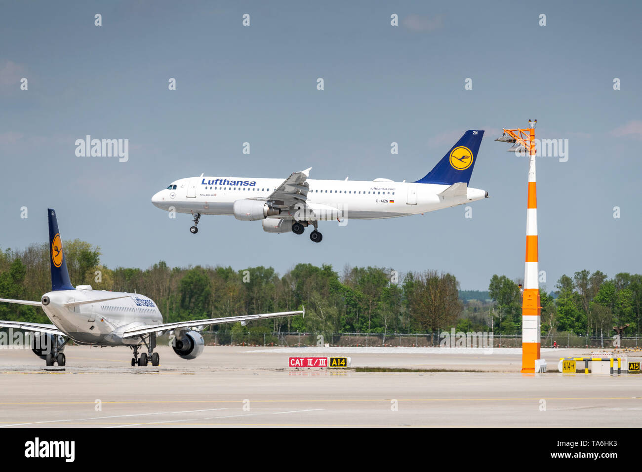 Munich, Germany - May 02. 2019 : Lufthansa Airbus A320-214 with the ...