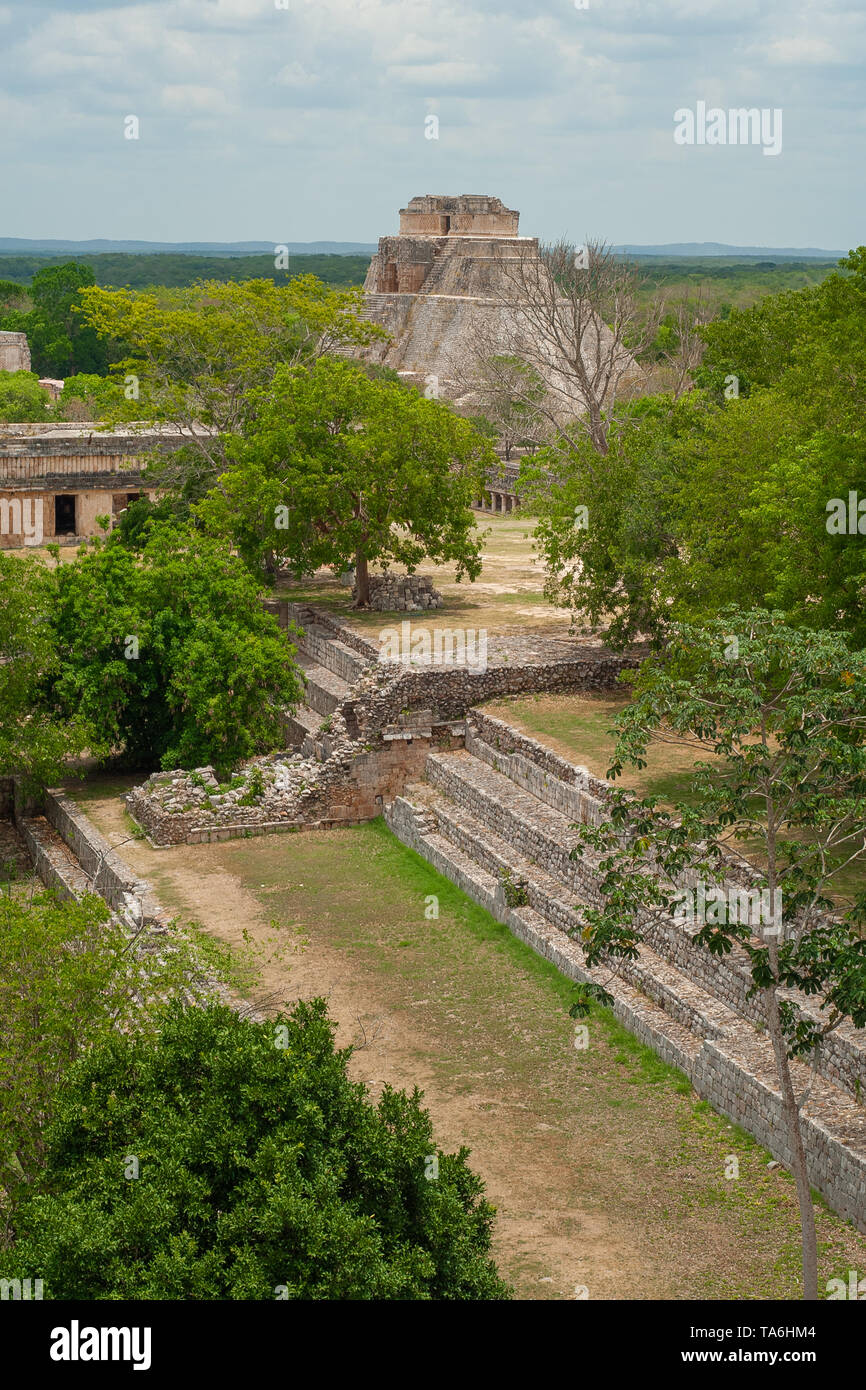 Mayan ruins of the archaeological area of Uxmal, in the Mexican ...