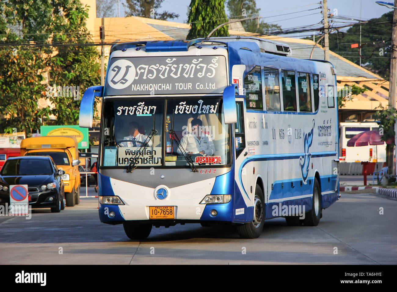 Chiangmai, Thailand - September 18 2012: Bus of Nakhonchai tour company ...