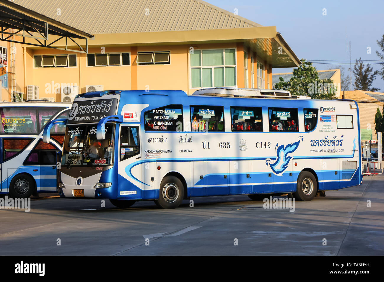 Chiangmai, Thailand - September 18 2012: Bus of Nakhonchai tour company ...