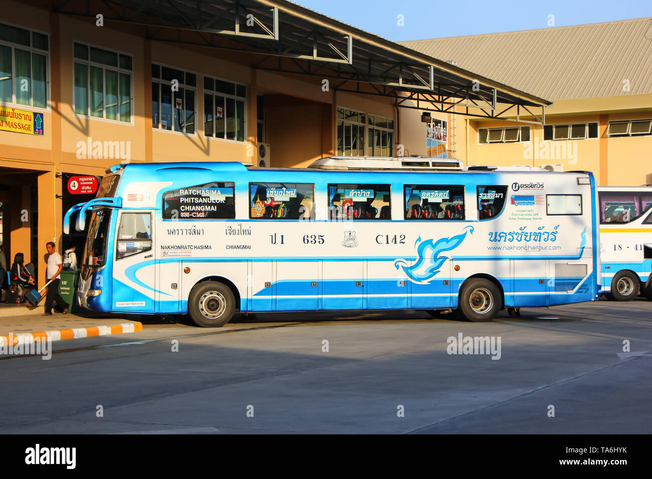 Chiangmai, Thailand - September 18 2012: Bus of Nakhonchai tour company ...
