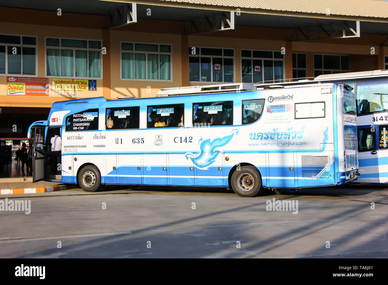 Chiangmai, Thailand - September 18 2012: Bus of Nakhonchai tour company ...