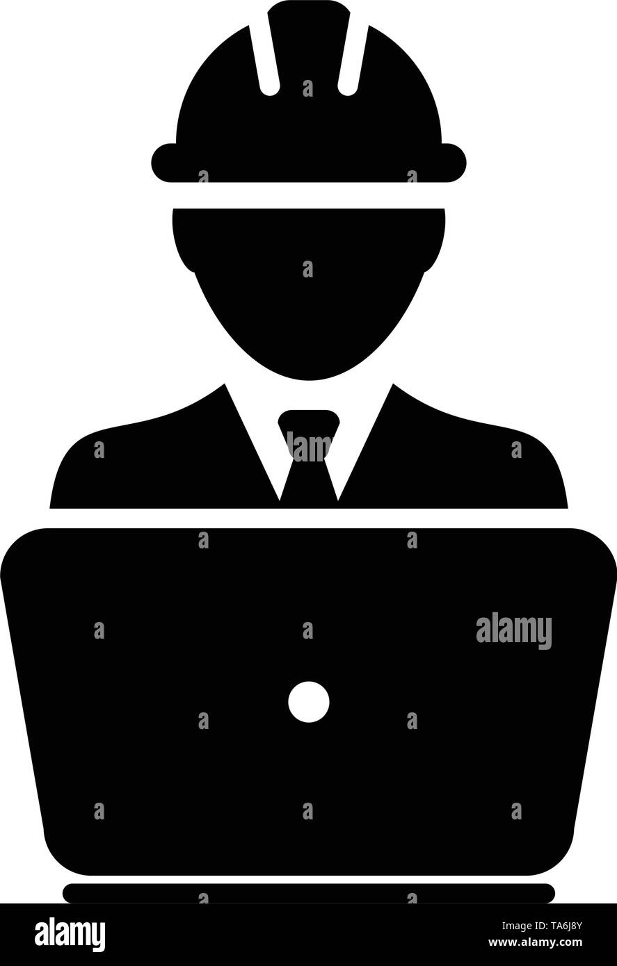 Architect icon vector male construction worker person profile avatar ...