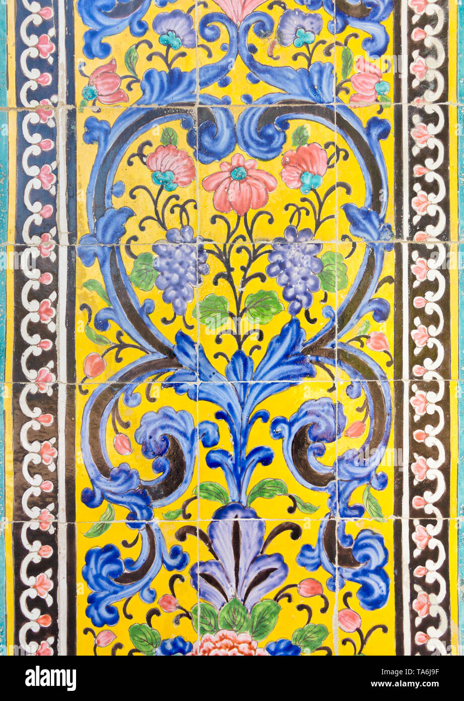 Tilework at the Golestan palace, Tehran, Iran Stock Photo - Alamy