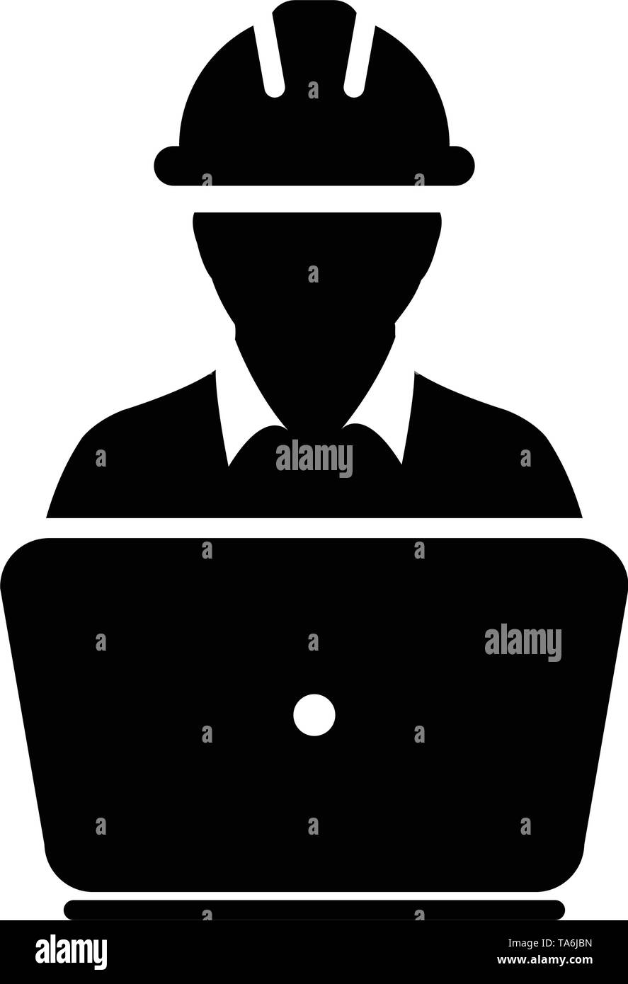 Manual worker icon vector male construction service person profile ...
