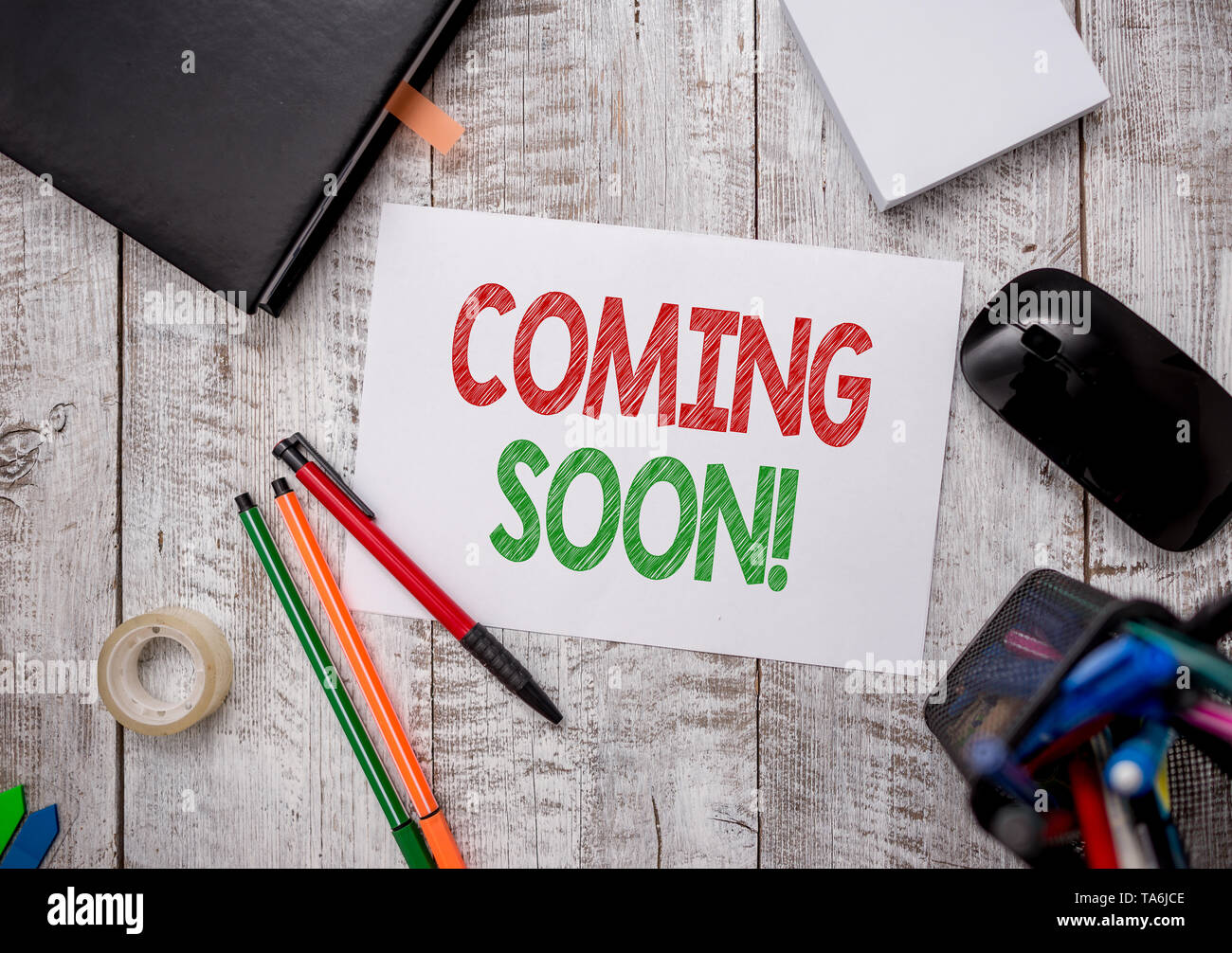 Writing note showing Coming Soon. Business concept for event or action ...