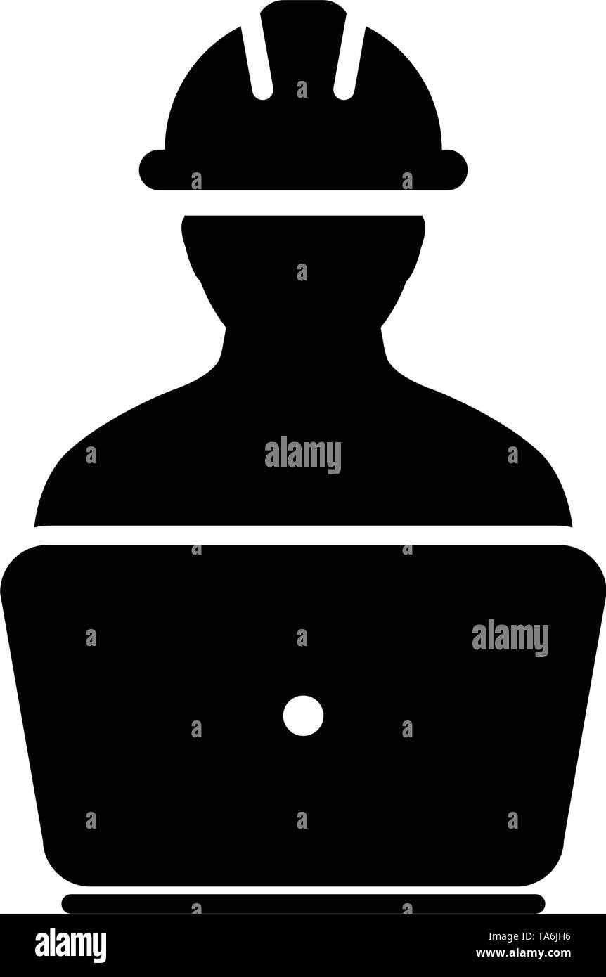 Engineering icon vector male construction service person profile avatar ...