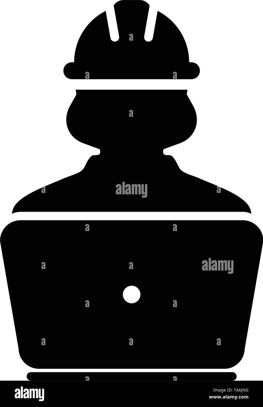 Support icon vector female construction service worker person profile ...