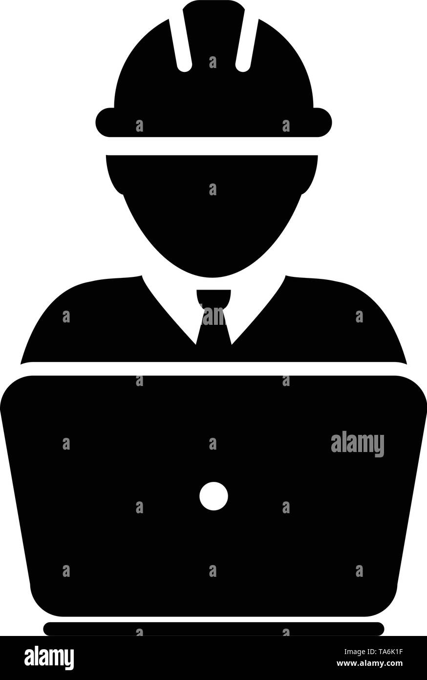 Employee icon vector male construction worker person profile avatar ...