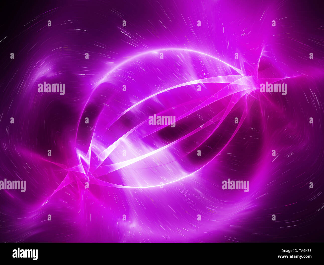 Purple glowing energy correlated strings in space, computer generated abstract background, 3D ...