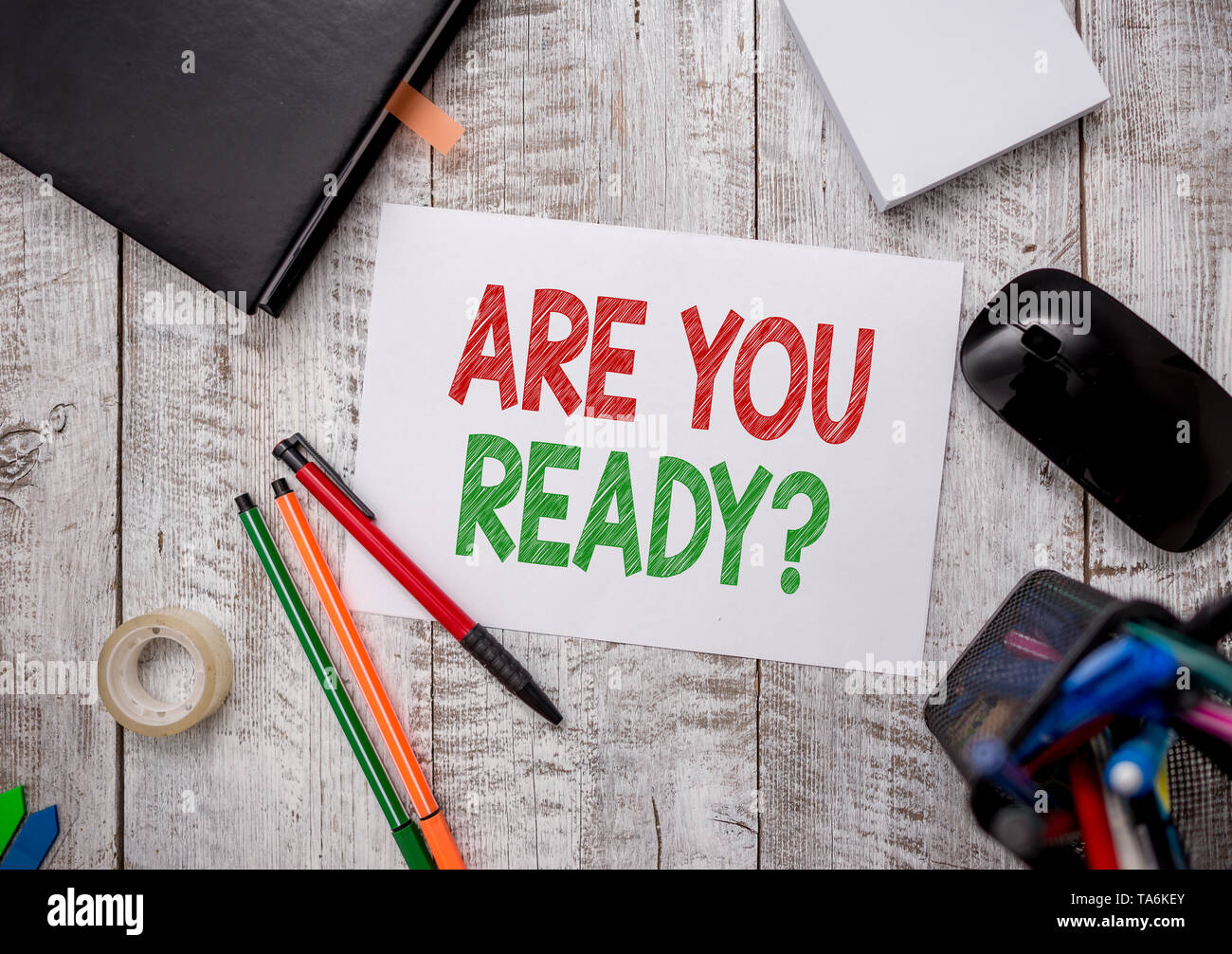 Writing note showing Are You Ready Question. Business concept for used ...