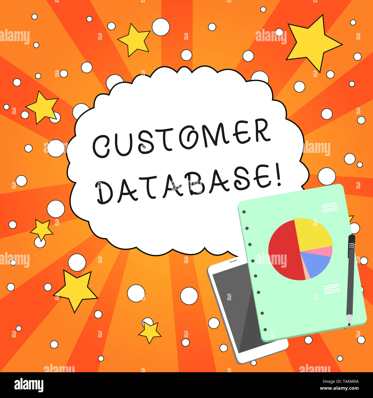 Writing note showing Customer Database. Business concept for uptodate ...