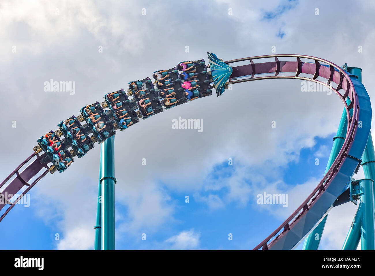 Orlando, Florida. December 26, 2018. People enjoy thrills for ride of ...
