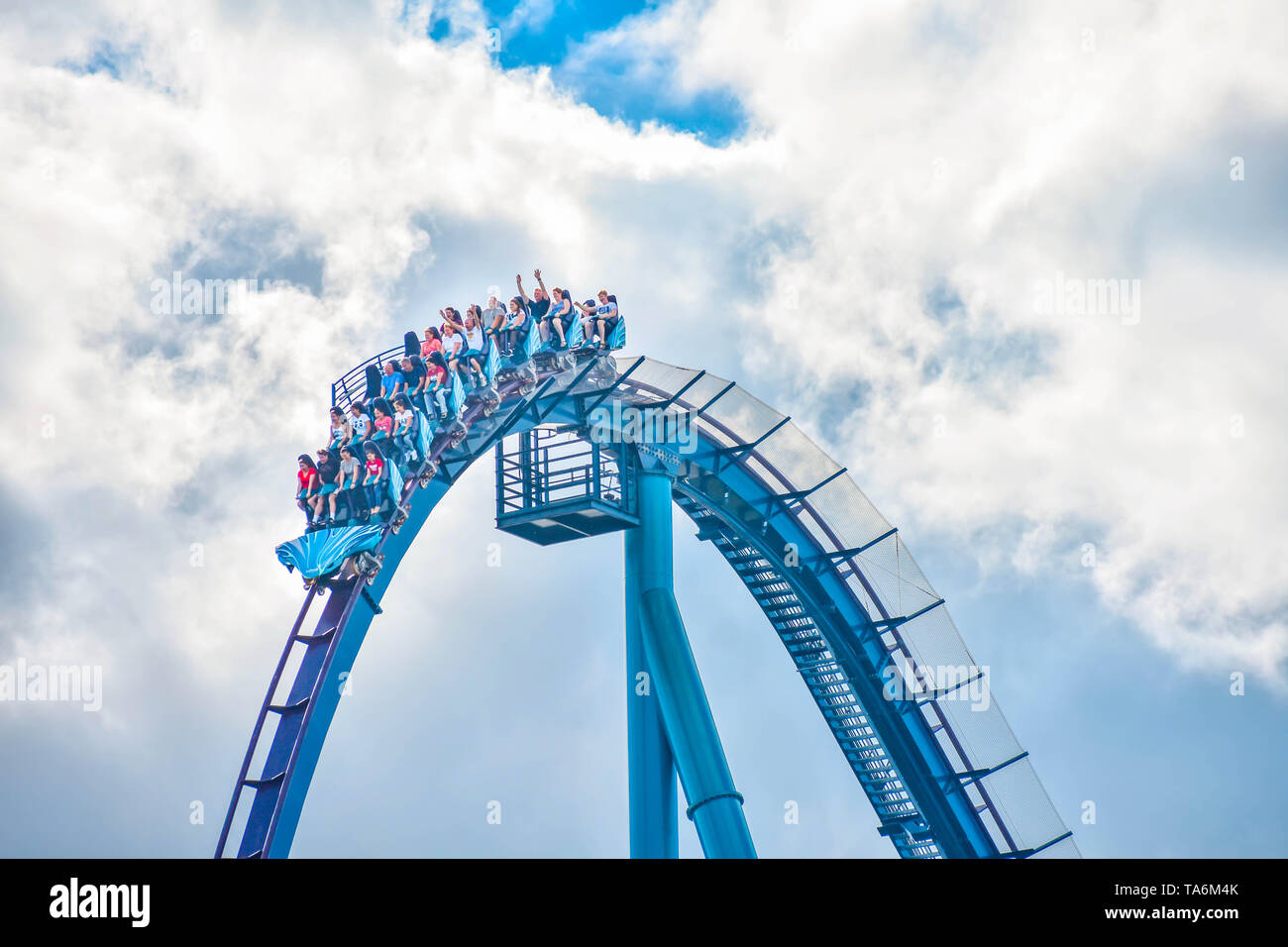Orlando, Florida. December 26, 2018. People enjoy thrills for ride of ...