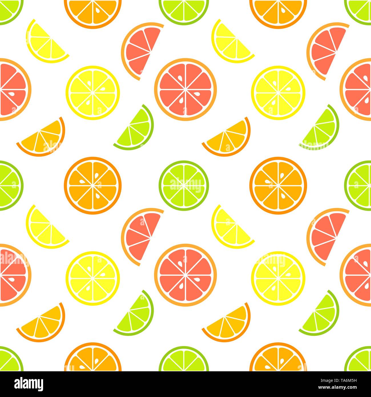 Citrus fruit slices seamless pattern. Vector illustration Stock Vector ...