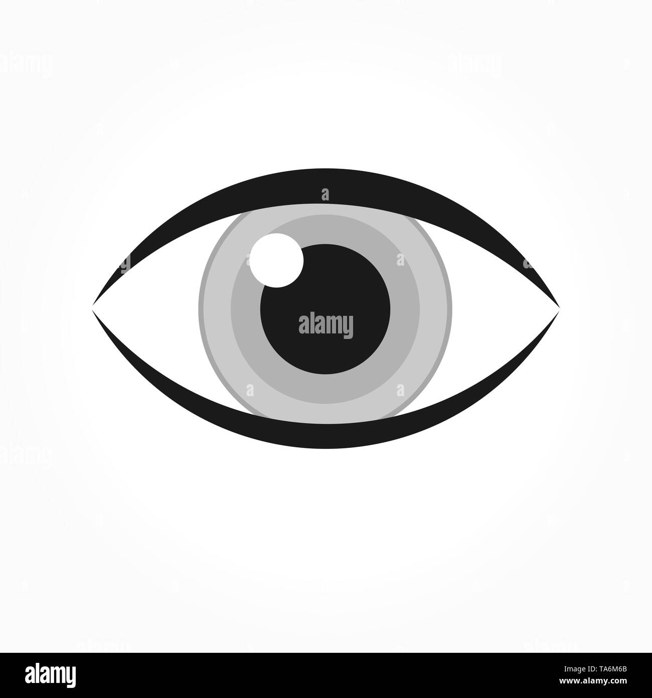 Grey eye icon. Vector illustration Stock Vector Image & Art - Alamy