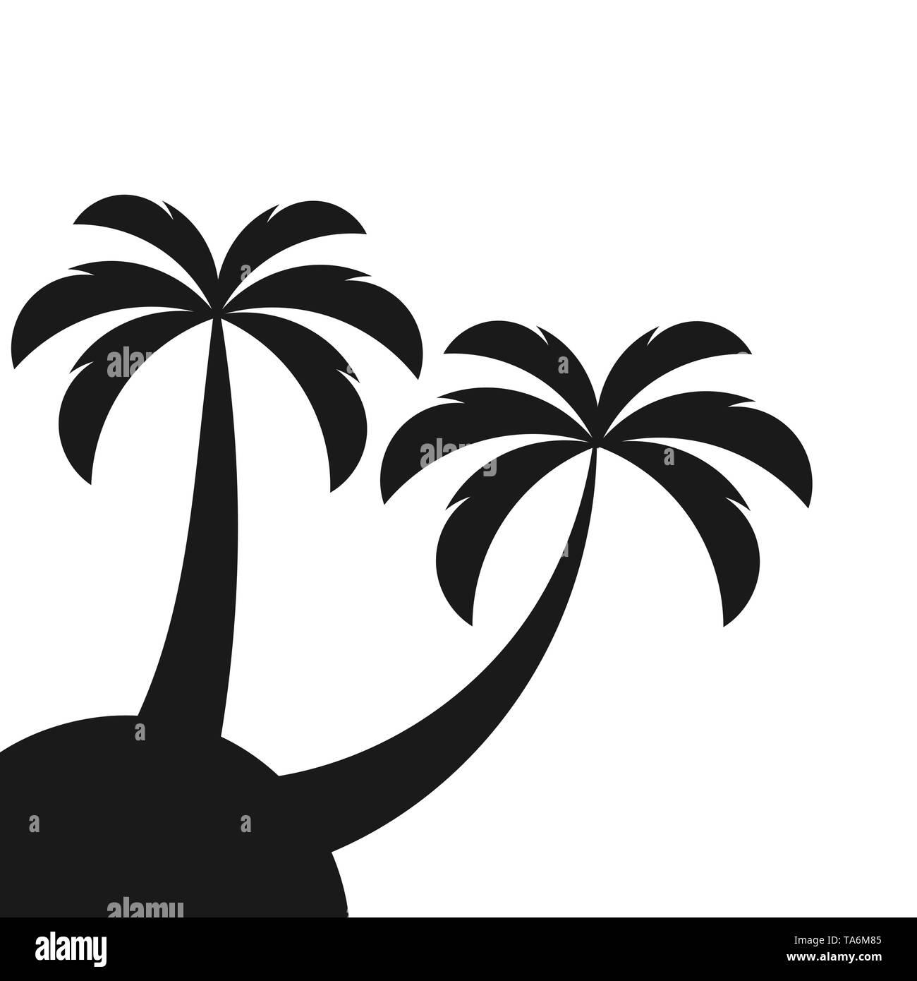Two palm trees on island. Vector illustration Stock Vector Image & Art ...
