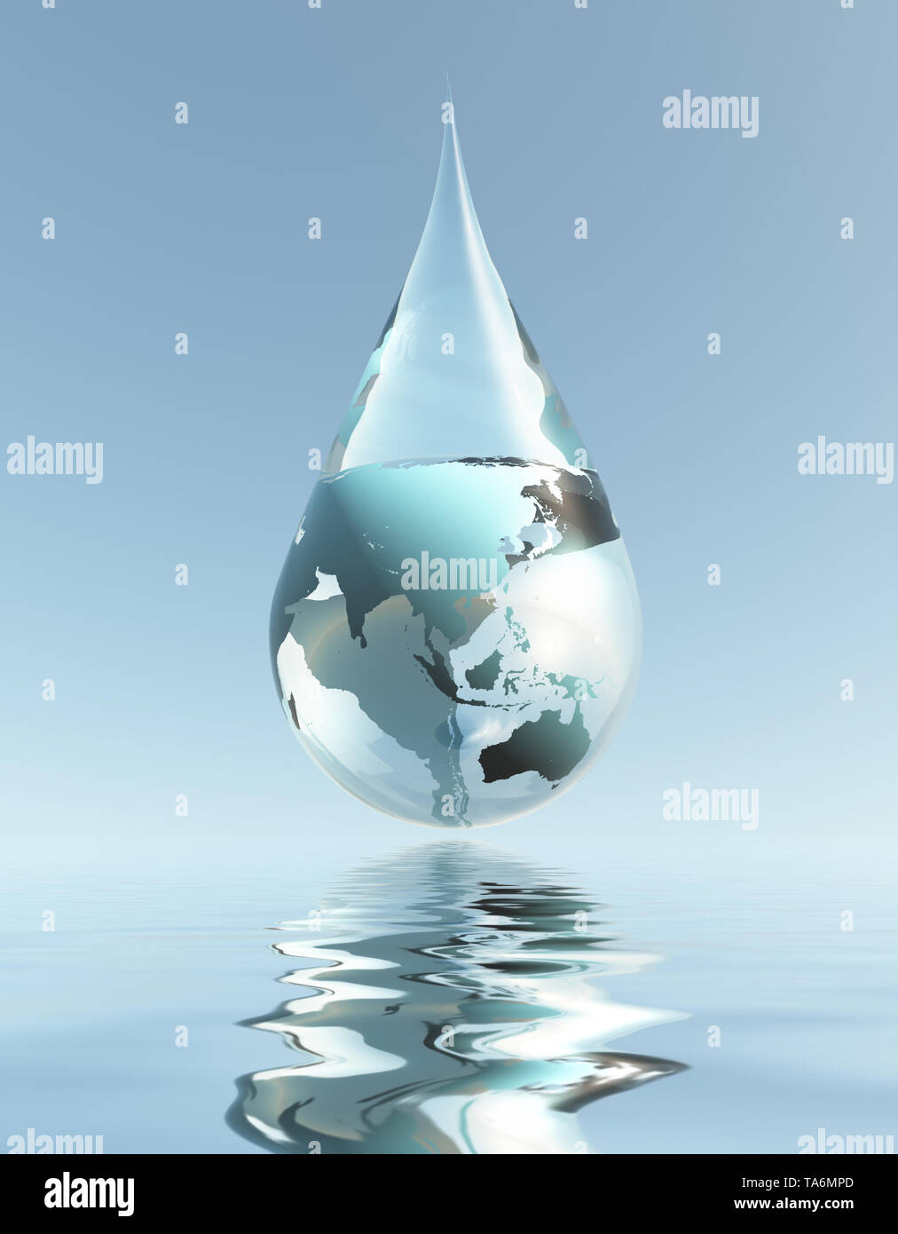 Water drop world asia hi-res stock photography and images - Alamy