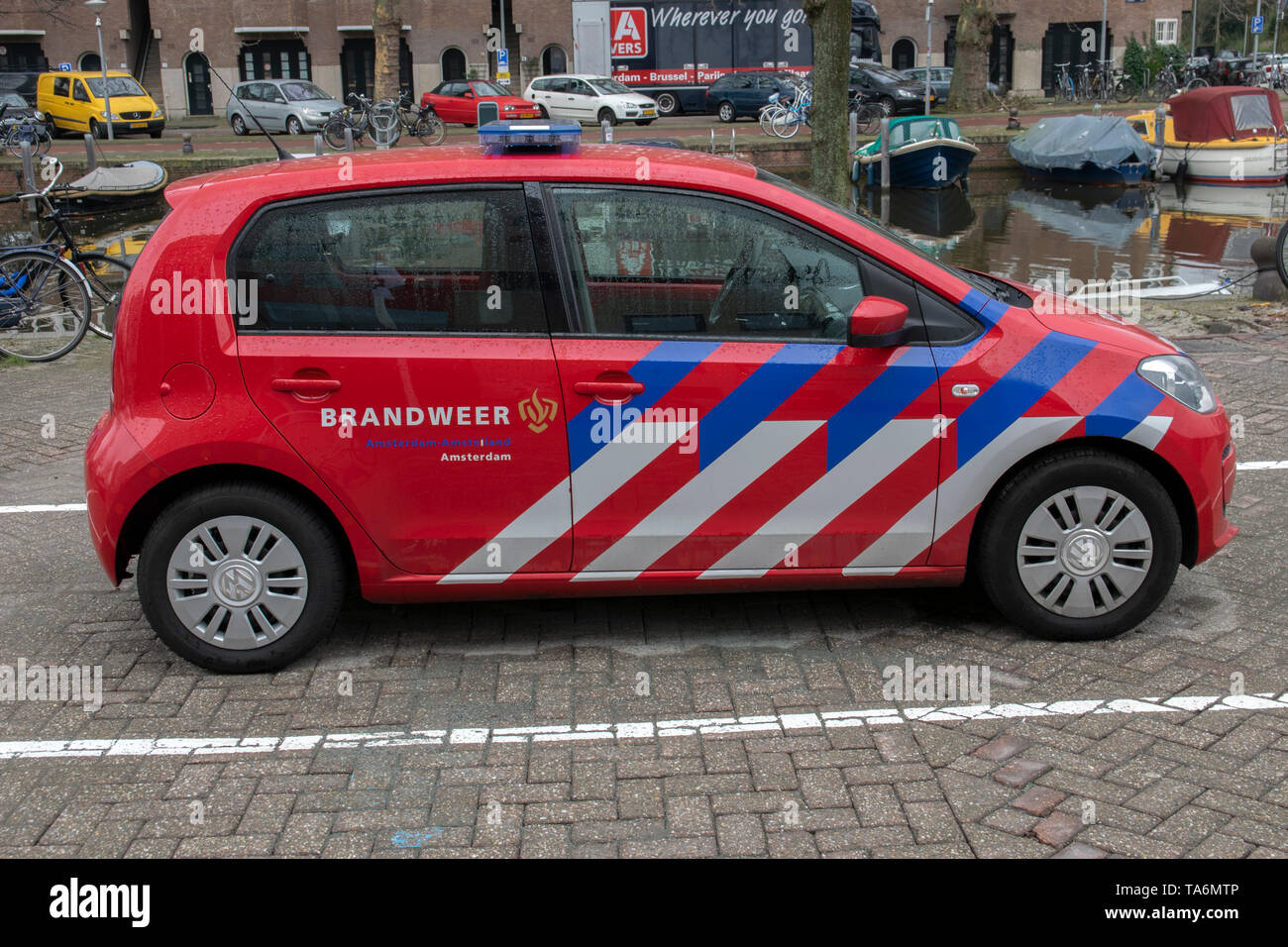 Fire Department Company Car At Amsterdam The Netherlands 2019 Stock ...
